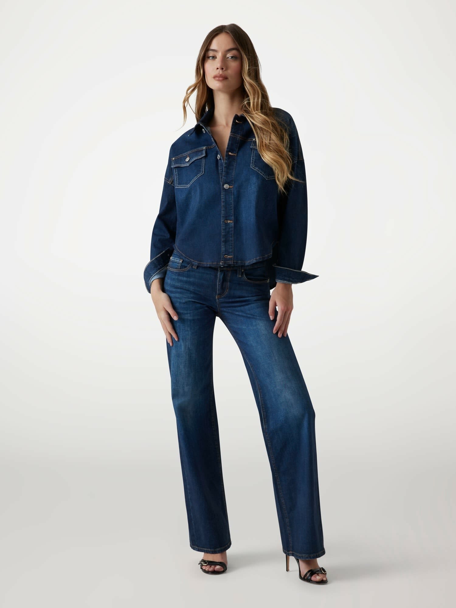 Джинсы широкие GUESS, размер 30/32 JEAN, синий — фото 1