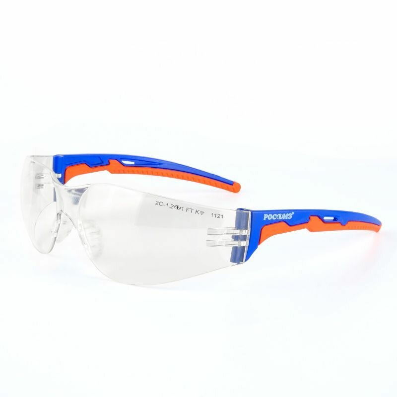 Очки защитные РОСОМЗ О15 HAMMER ACTIVЕ алмаз бесцветные, прозрачные, антискользящие, прочное покрытие, арт. 115537-5. 5шт