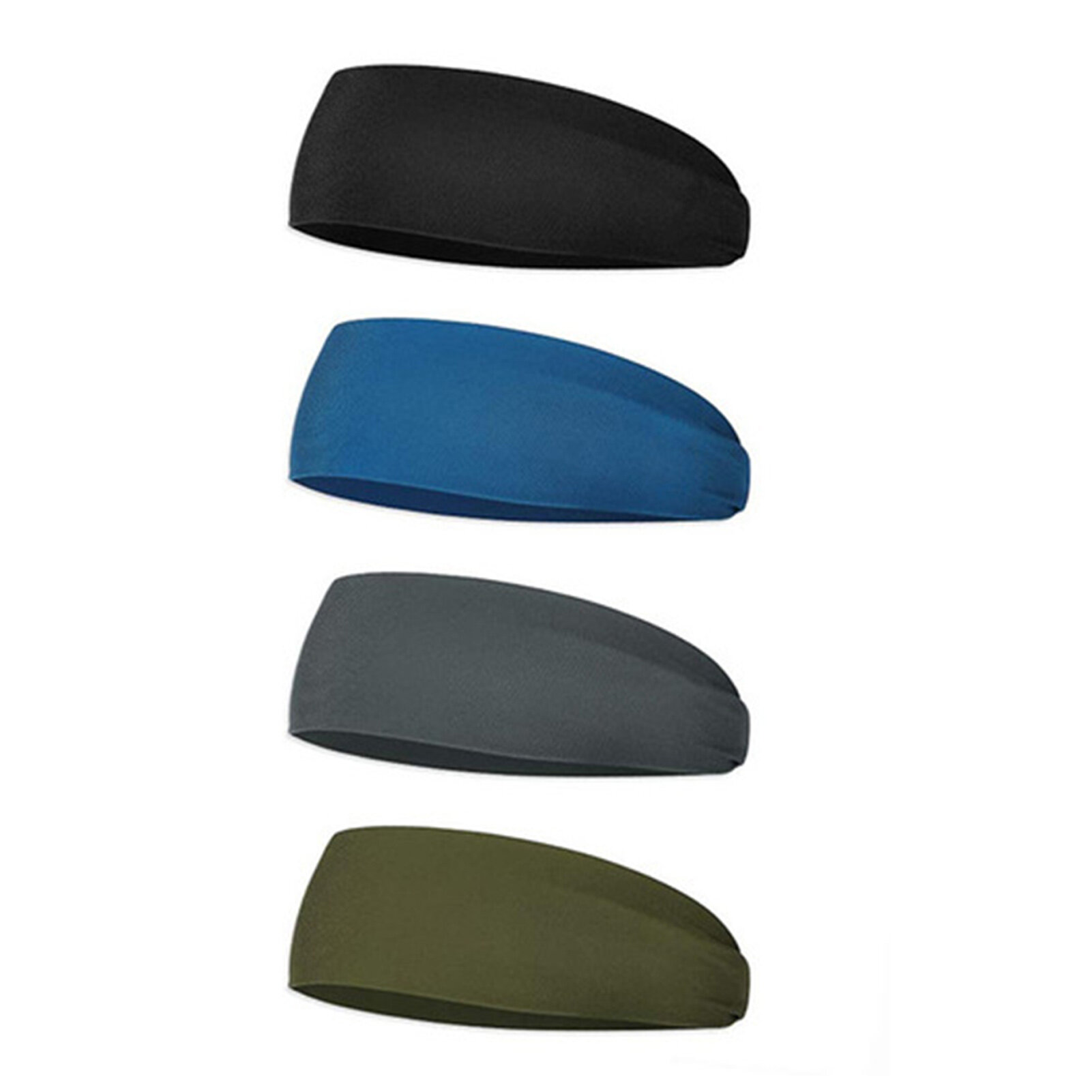 4pcs Sport Headband Men Women Fitness Sweatband Wicking Elastic Headband Breathable Non-Slip Handkerchief for Running Yoga Hiking Cycling