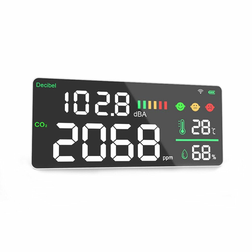 Настенный цифровой децибелметр, измеритель углекислого газа, температура и влажность