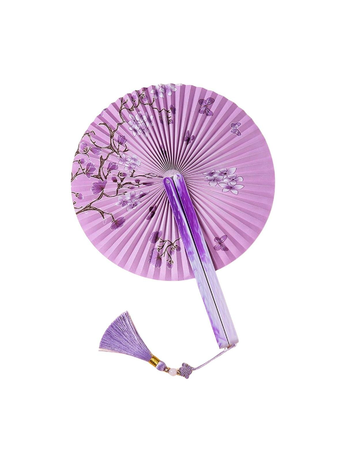 Ручной веер с подвеской Винтажный китайский веер для танцев и свадьбы