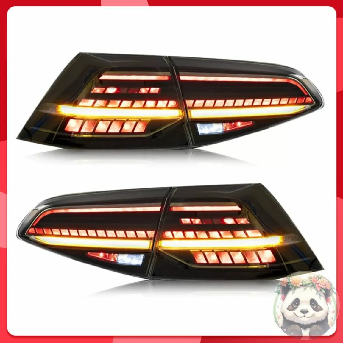 Фары автомобильные, 2 шт, арт. Адаптер для фар и задних светоотражателей для Volkswagen Golf 7, модель 2014-2020, с LED-освещением для поворота и торможения