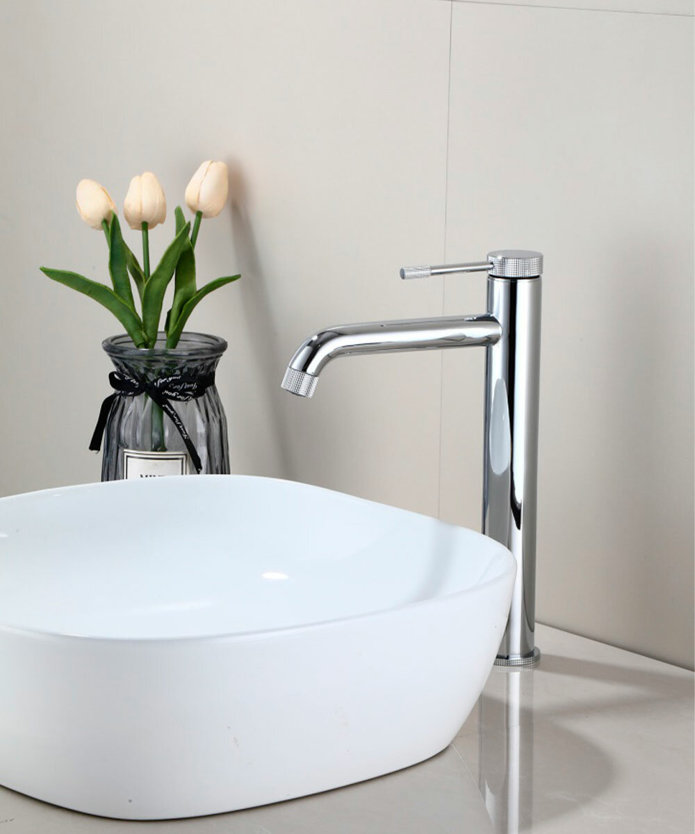 Высокий смеситель для раковины-чаши из латуни от бренда Hansen HL11098 хром