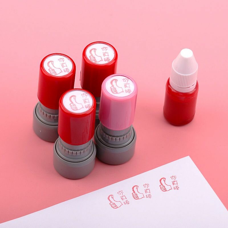 Светочувствительная красная штемпельная краска, быстросохнущая подушка для официальных печатей, большая бутылка для финансового использования.