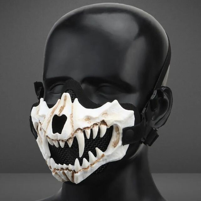 Тактическая маска для страйкбола и пейнтбола (Белый /черный)