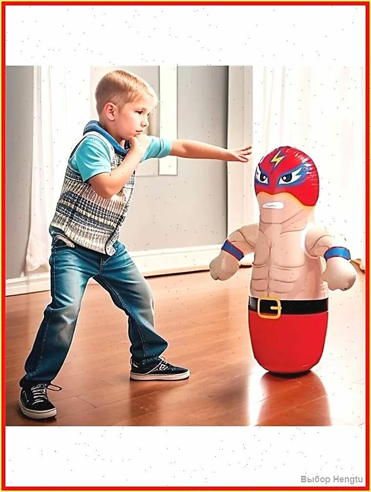 Надувной боксерский мешок LANXIAO Fighter Boxing, интерактивный, ПВХ, цвет случайный, 4-14 лет