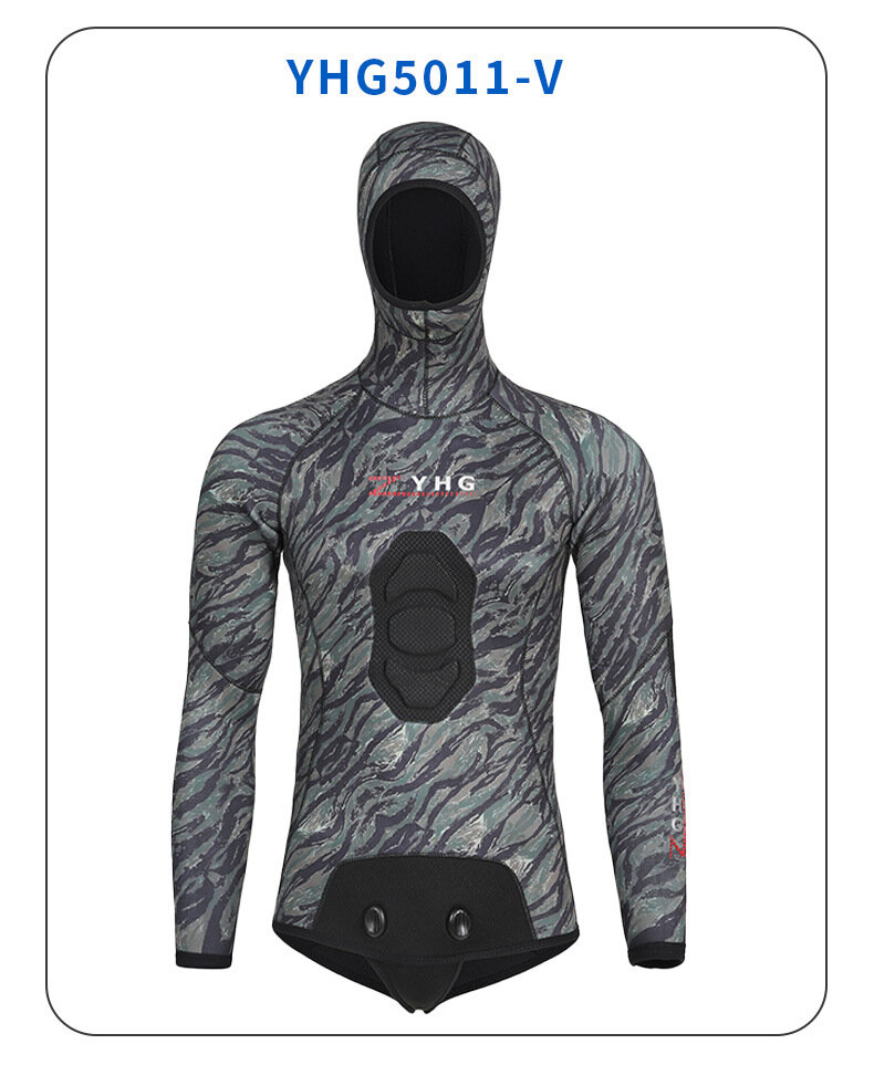 [2025] Утолщенный охотничий костюм толщиной 5 мм для мужчин, гидрокостюм с длинными рукавами и брюками, женский камуфляжный костюм для серфинга, утепленный зимний гидрокостюм для плавания.