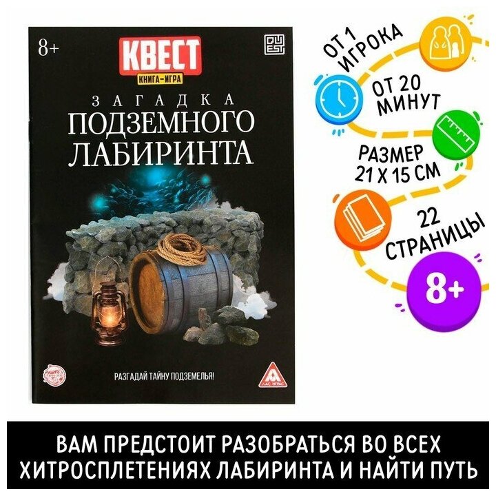 Книга-квест «Загадка подземного лабиринта» версия 2, 8+, 6917436 2 упаковки