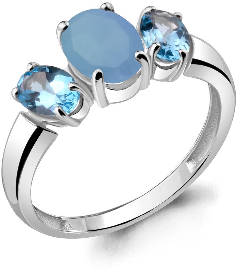 Кольцо, серебро, 925 проба, топаз