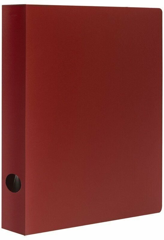 Папка на 2 кольцах STAFF, 40 мм, красная, до 300 листов, 0,5 мм, 225722