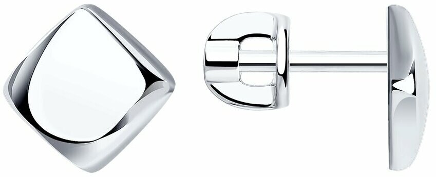 Серьги пусеты, серебро, 925 проба, родирование