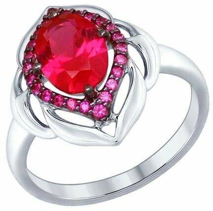 Кольцо, серебро, 925 проба, корунд