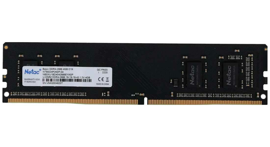 Оперативная память Netac DDR4 4GB 2666MHz (NTBSD4P26SP-04)