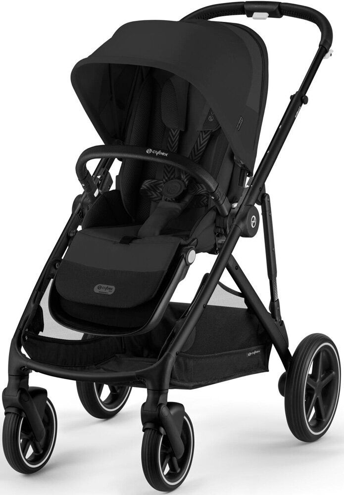 Cybex Gazelle S (Moon Black на шасси Black c дождевиком)