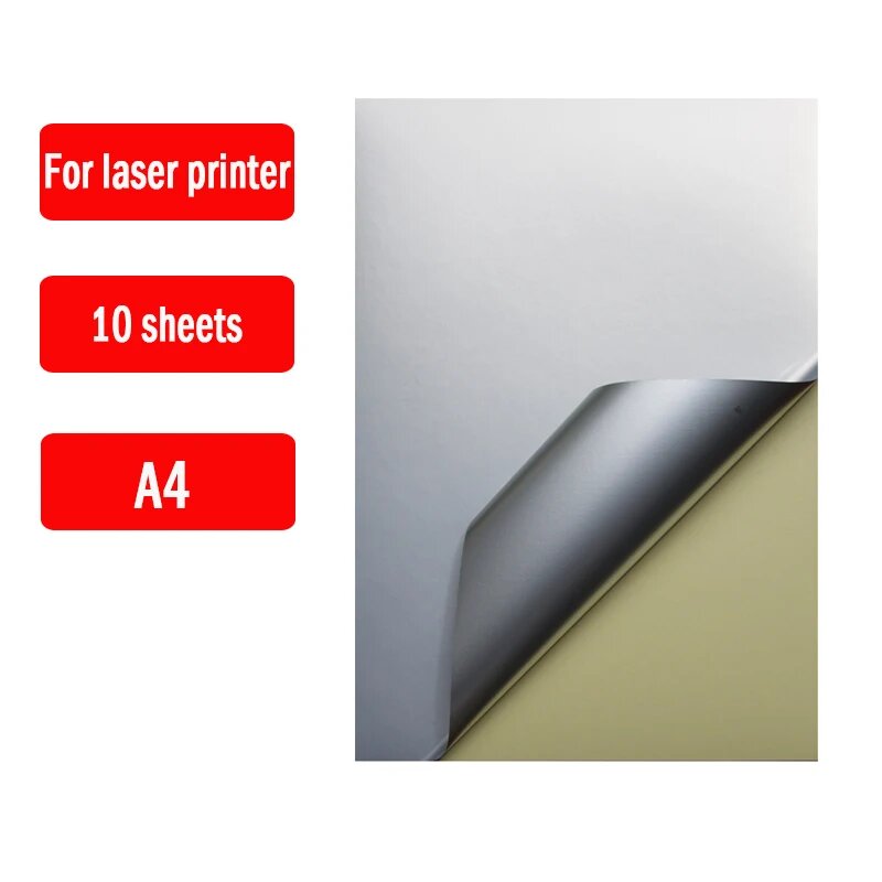 Tonpei матовая серебристая самоклеящаяся бумага для печати А4 laser 10 sheets