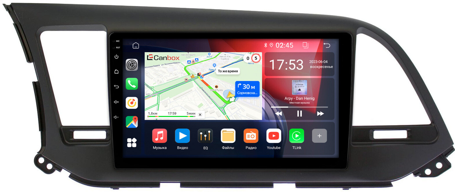 Штатная магнитола Canbox GT9-9021 Hyundai Elantra 6 (AD) 2015-2019 (авто с камерой) Android 10 (IPS, DSP, CarPlay)