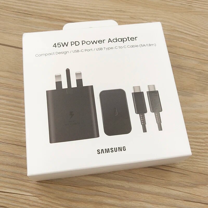 EP-T4510 SAMSUNG 45W PD PPS Супербыстрое зарядное устройство GaN Адаптер EU/US/UK 1,8M Тип C UK Set