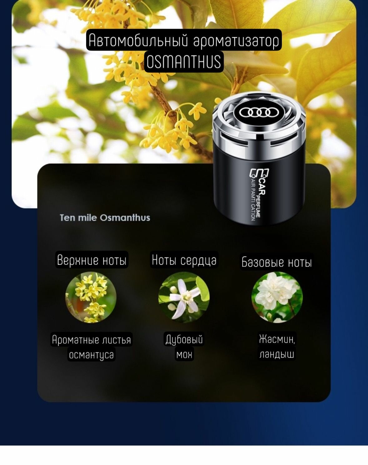 Аромадиффузор для автомобиля и дома, автопарфюм, ароматизатор вонючка в машину, освежитель, нейтрализатор неприятных запахов Audi