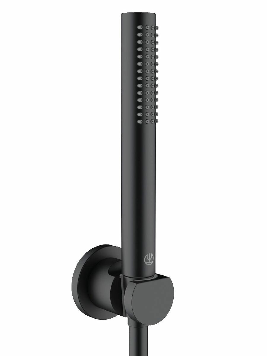 Душевой набор (держатель, лейка, шланг), черный матовый Kludi Nova Fonte 208503915