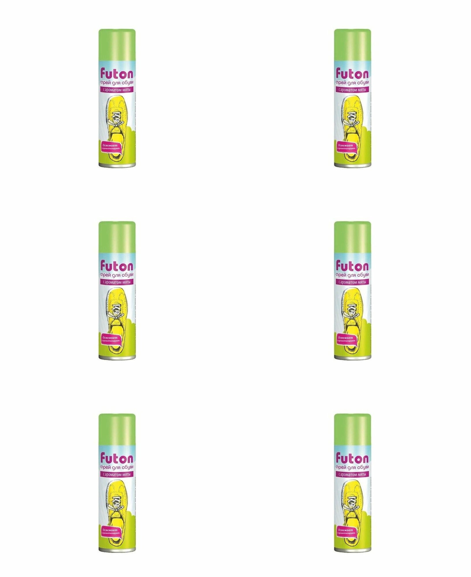 Futon Дезодорант для обуви, с ароматом мяты, 153 мл, 6 шт