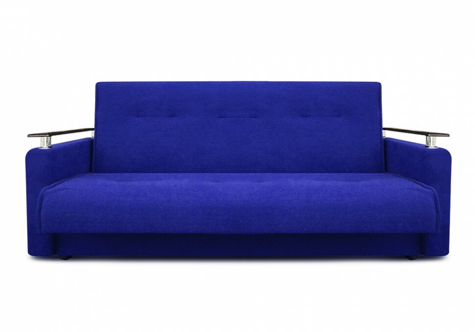 Прямой диван Астра (Милан) Люкс Синий Микровелюр, книжка, 215х95х90 см, с ящиком для белья