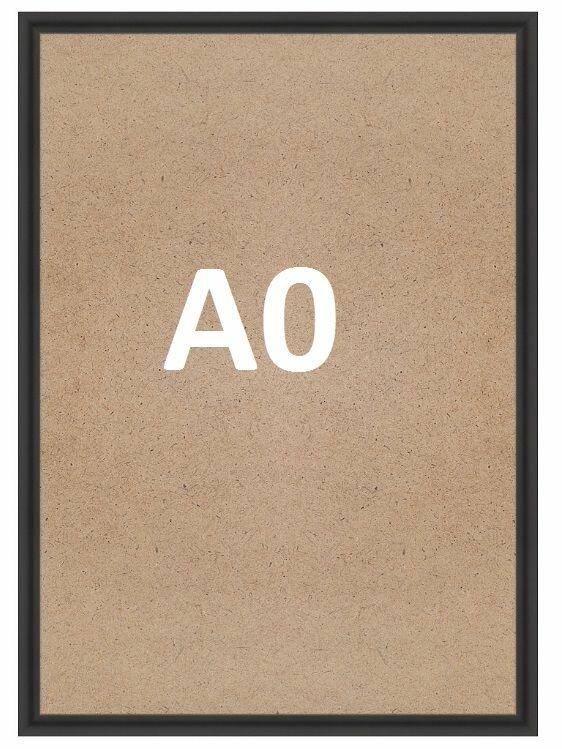 Рамка алюминиевая Клик, (119х84) А0, прямой угол, Черный, защелкивающийся профиль