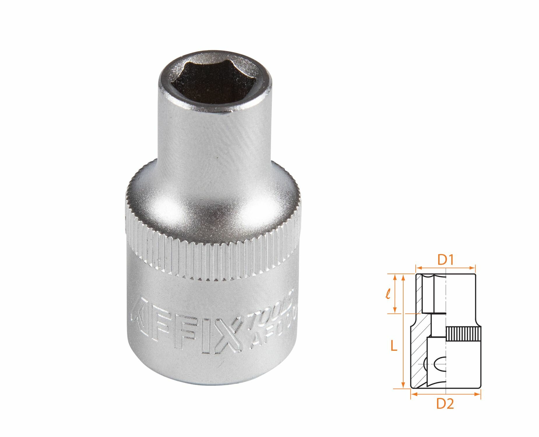 AFFIX Головка торцевая стандартная шестигранная 1/2", 09 мм AF00040009