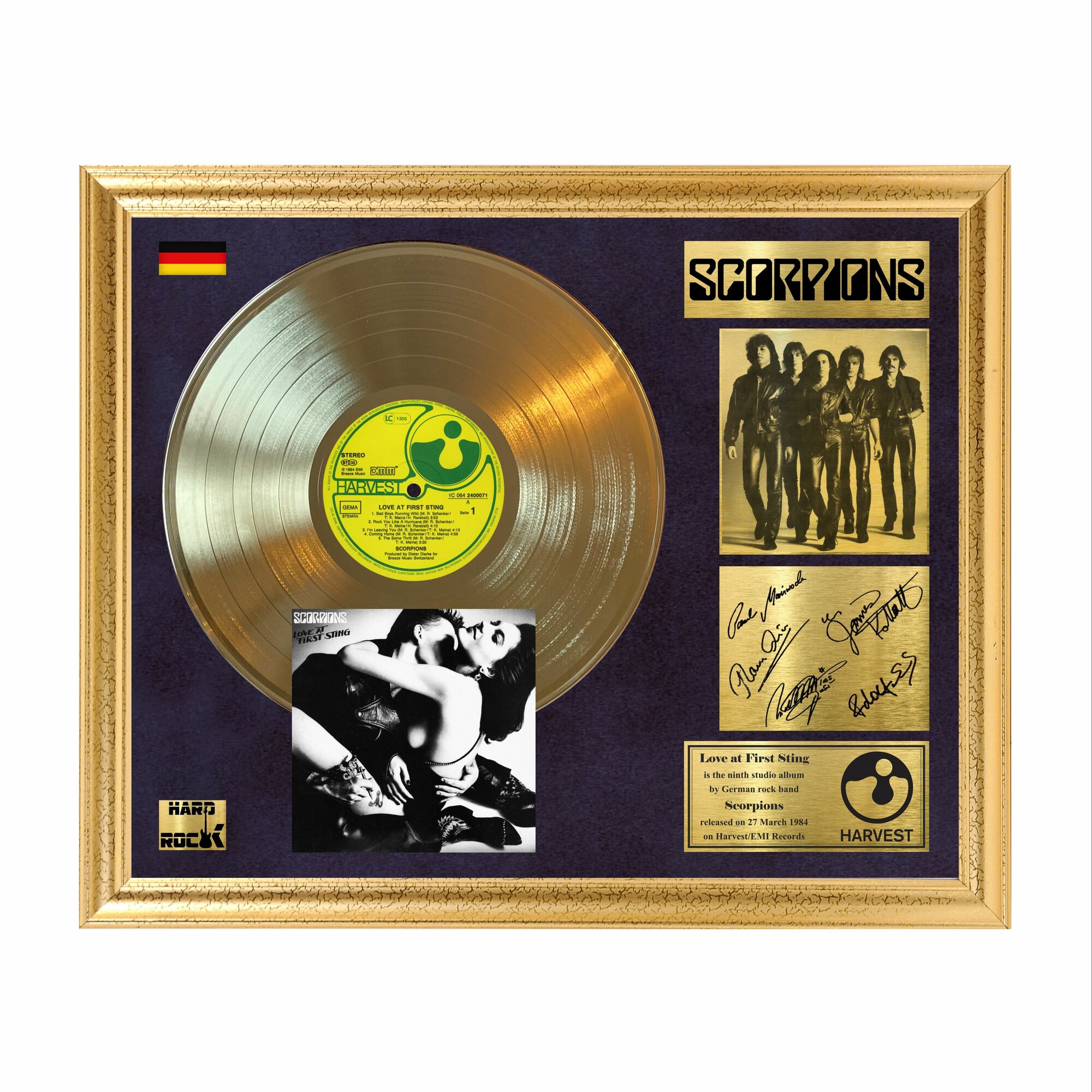 Золотой диск Scorpions Love At First Sting