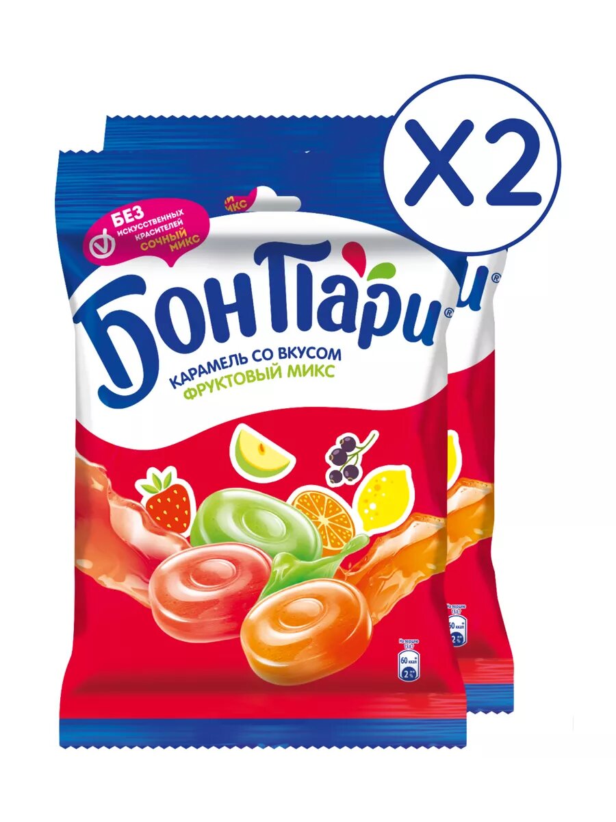 Леденцы, "Бон Пари", "Фруктовый микс", 500г 2 шт
