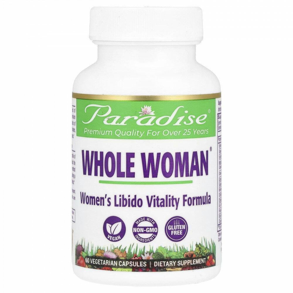 Paradise Herbs, Whole Woman®, формула для поддержки жизненной силы женского либидо, 60 вегетарианских капсул