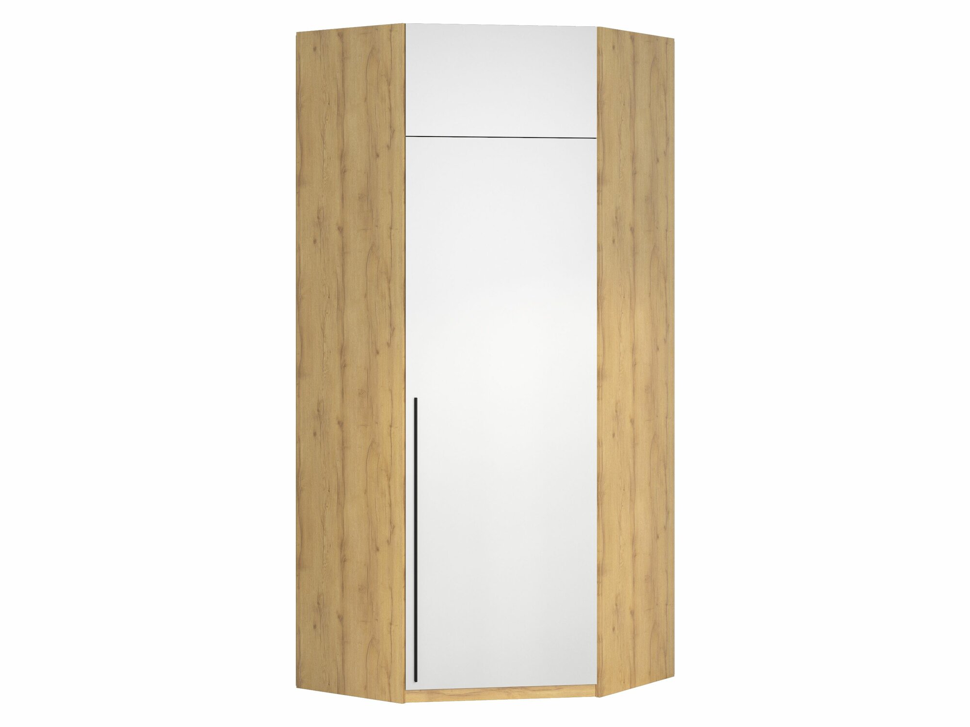 Шкаф угловой распашной МногоМеб Лаура 1000-А ПУШ, 100х50x240, антресоль, дуб вотан/белый