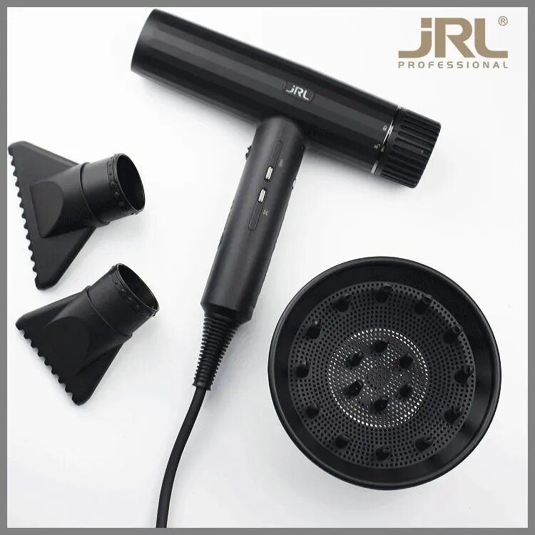 JRL Professional Фен для волос JRL 2020h 2150 Вт, скоростей 100000, кол-во насадок 3, черный