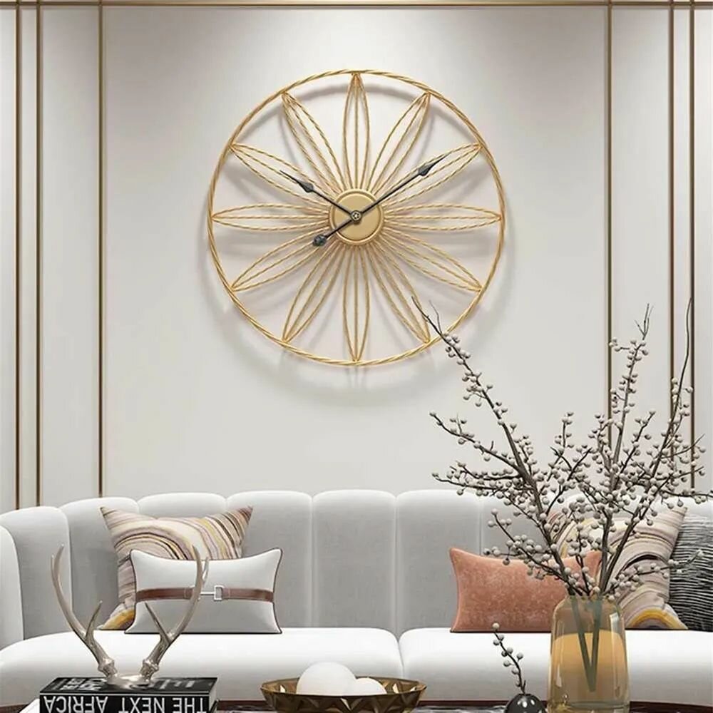 Креативные металлические настенные часы в стиле ретро, декоративные часы в скандинавском стиле.60cm