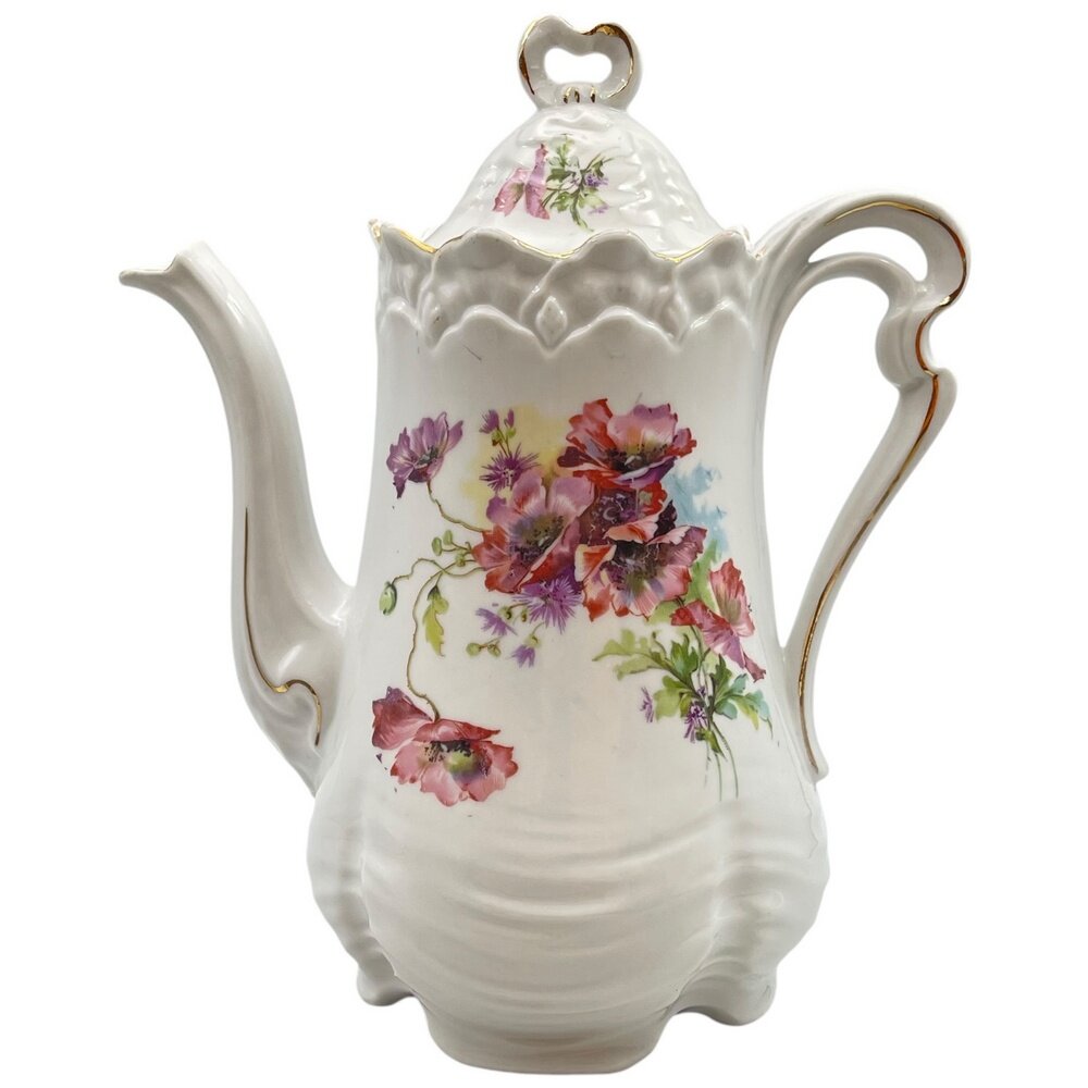 Кофейник "Маки", 1.7 л, фарфор, 1880-1910 гг, Франция