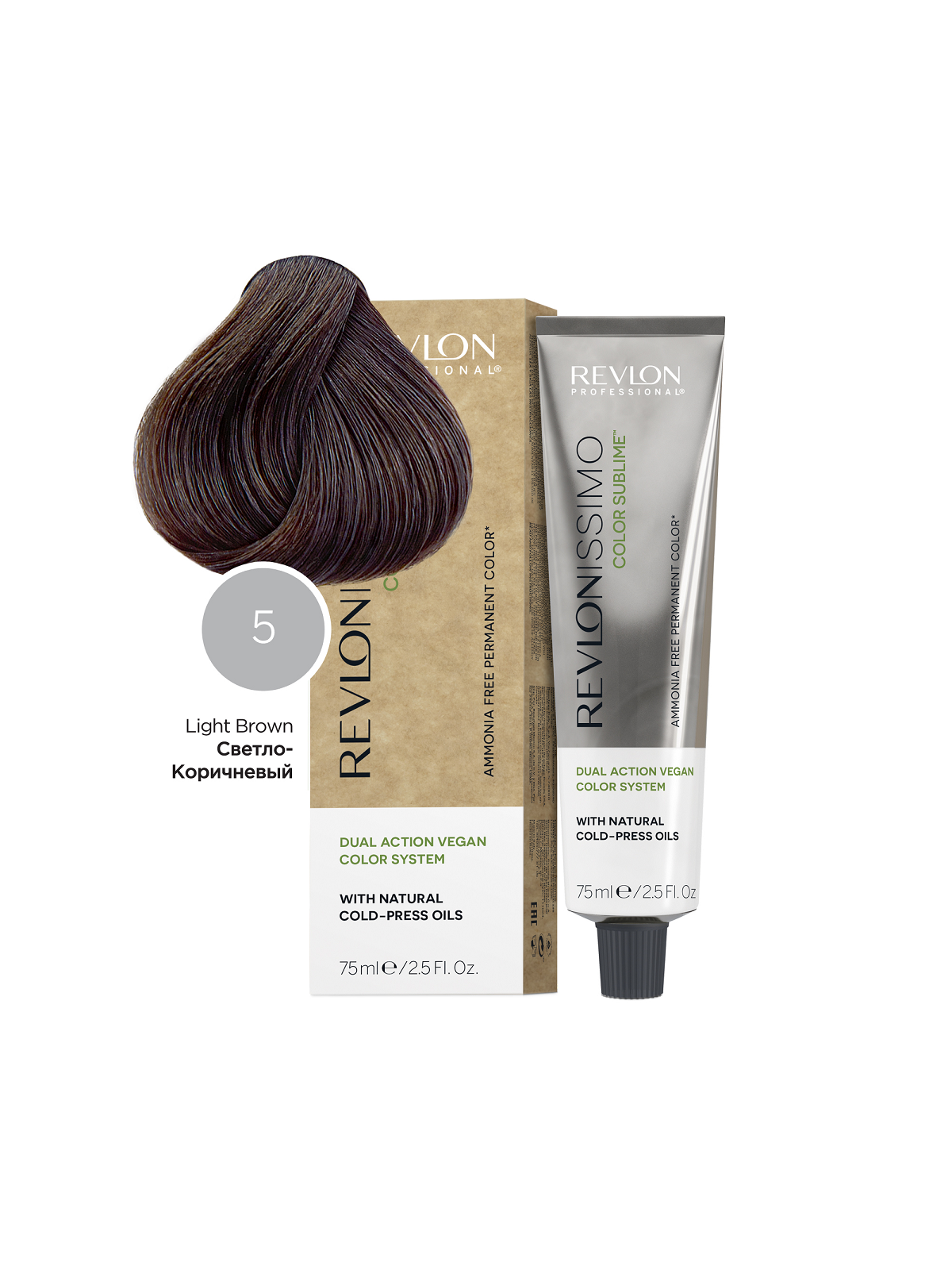Revlon Professional Revlon Revlonissimo Color Sublime 5 - Перманентный краситель без аммиака светло-коричневый 75 мл