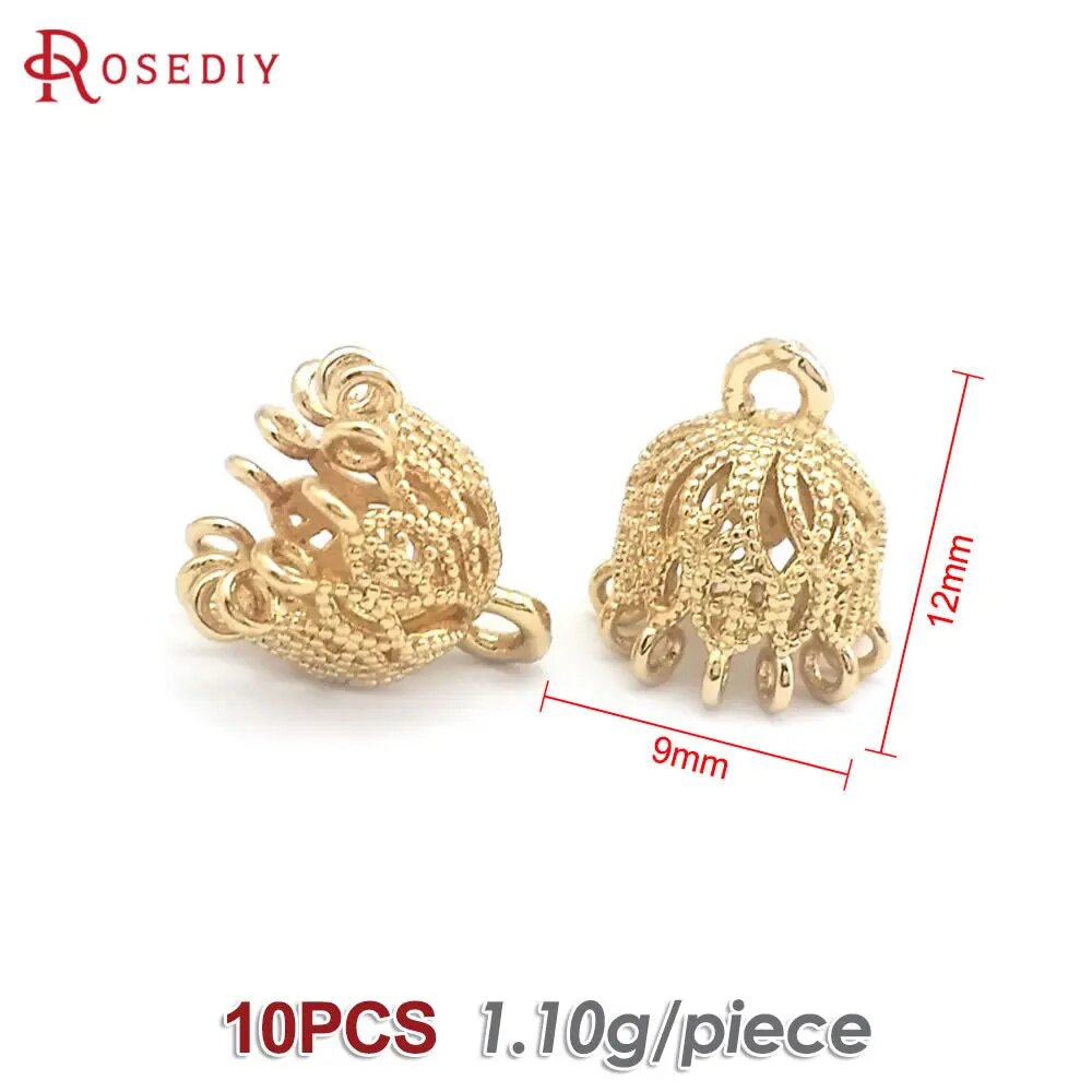 10 шт. подвесок Rosediy, 18K Gold Color