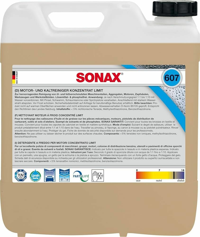 Sonax Motor Und Kaltreiniger Konzentrat Limit Концентрированный Очиститель Двигателя, 10л.