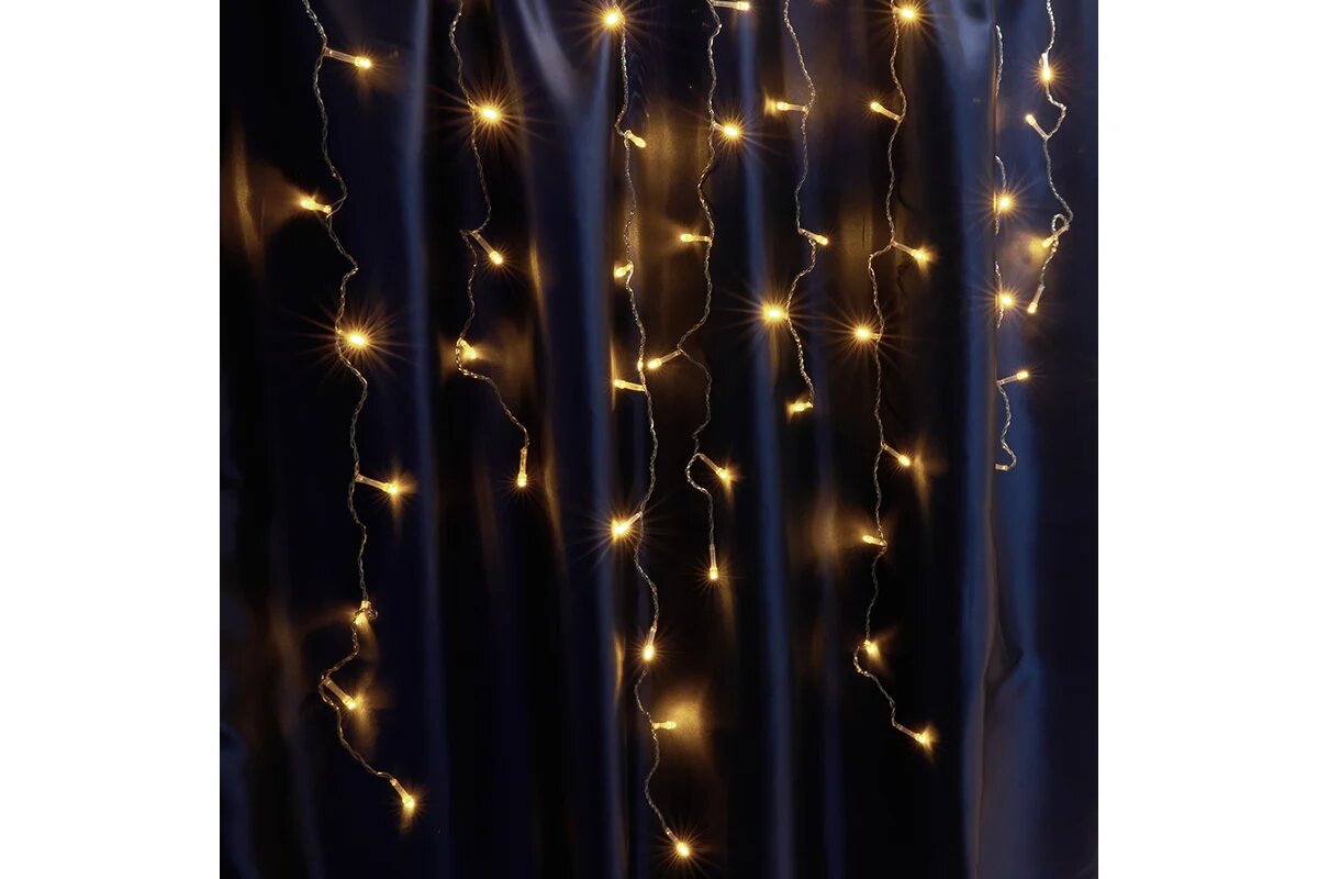 Светодиодная гирлянда Feron CL23 бахрома 5.3м*0.7м + 3м 230V желтый c питаниемсети 41633