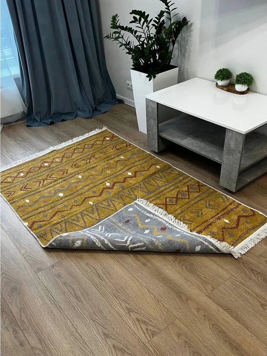 Ковер комнатный 120х180 см, турецкий двусторонний килим, безворсовый, в гостиную и спальню