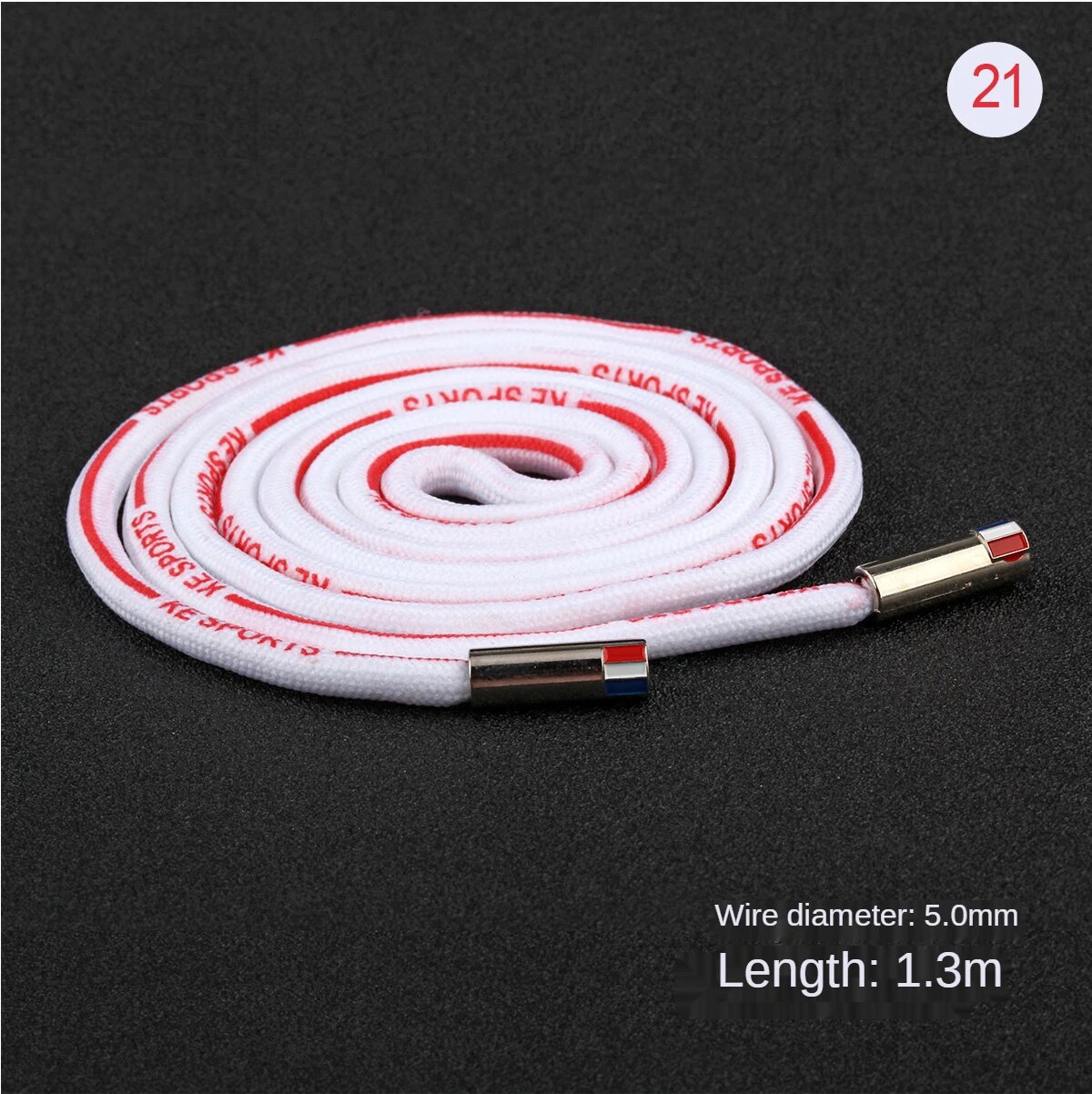 Белый кабель 1.3м, диаметр 5.0мм, Color: 1PCS