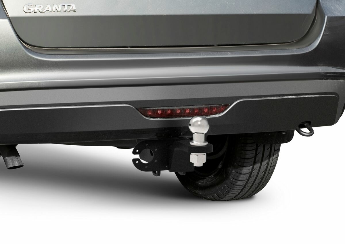 Фаркоп под квадрат c электрикой Smart для Lada Granta (Лада Гранта) седан, лифтбек 2011-2018 2018-н. в, шар E, 900/75 кг, F.6017.006