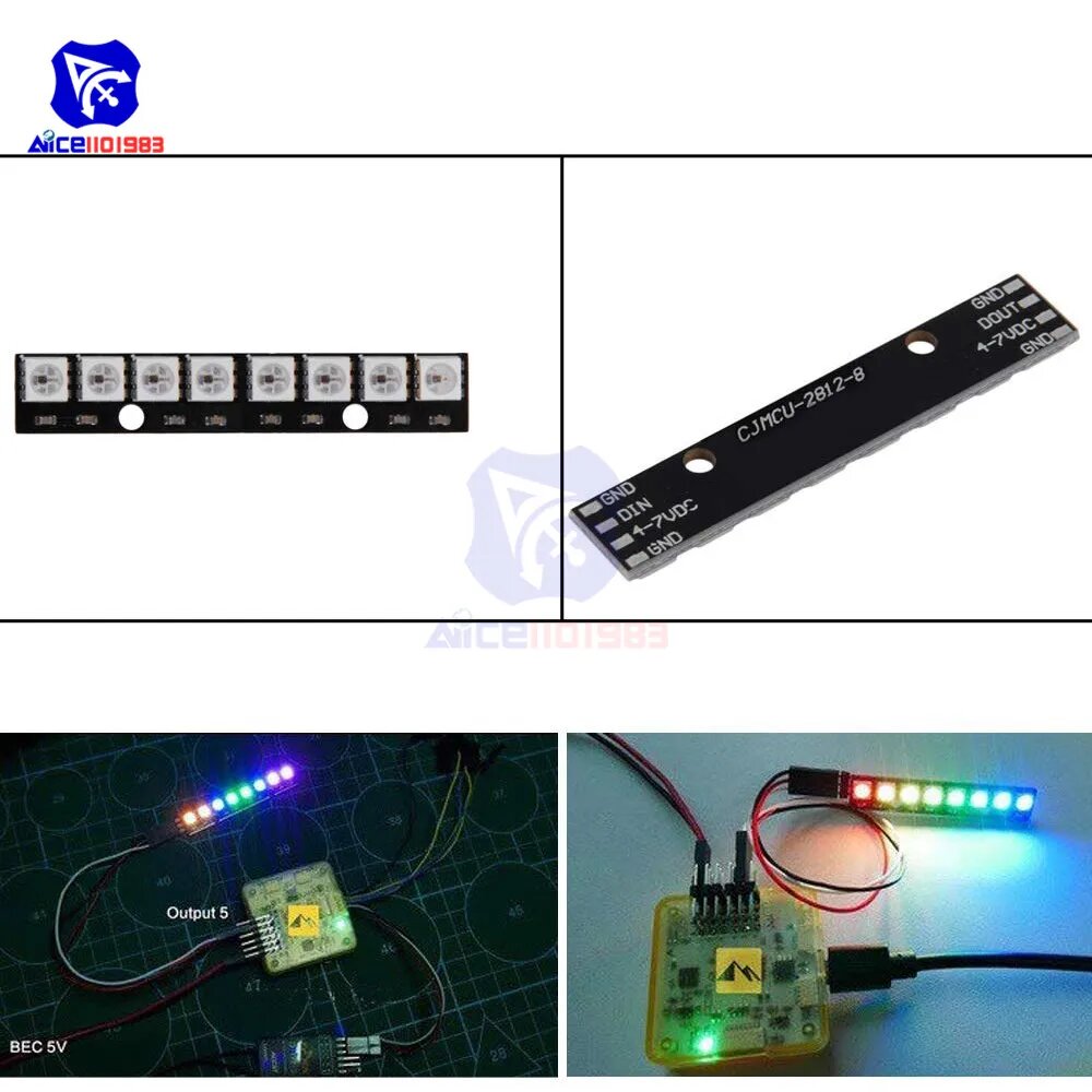 Diymore WS2812 5050 RGB светодиодная плата 6pin для Arduino
