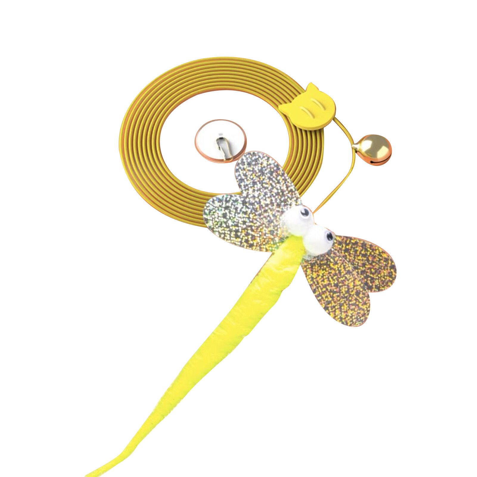 Cat Teaser Toys Interactive Fun облегчить скуку, висящие игрушки котенка с колоколом для внутреннего дома Big Eyed Dragonfly