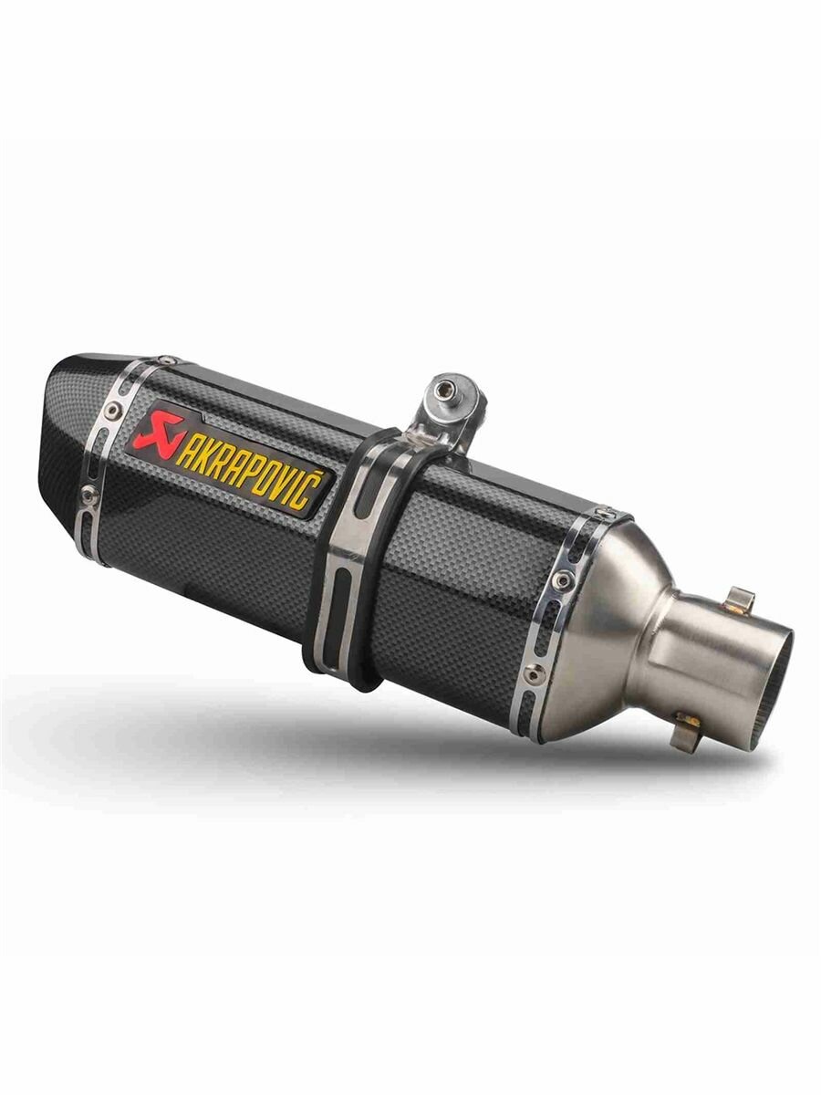 Выхлопная труба из нержавеющей стали для мотоциклов и квадроциклов, глушитель из углеродного волокна, универсальная подходит для мотоциклов по бездорожью, высокопроизводительная выхлопная система