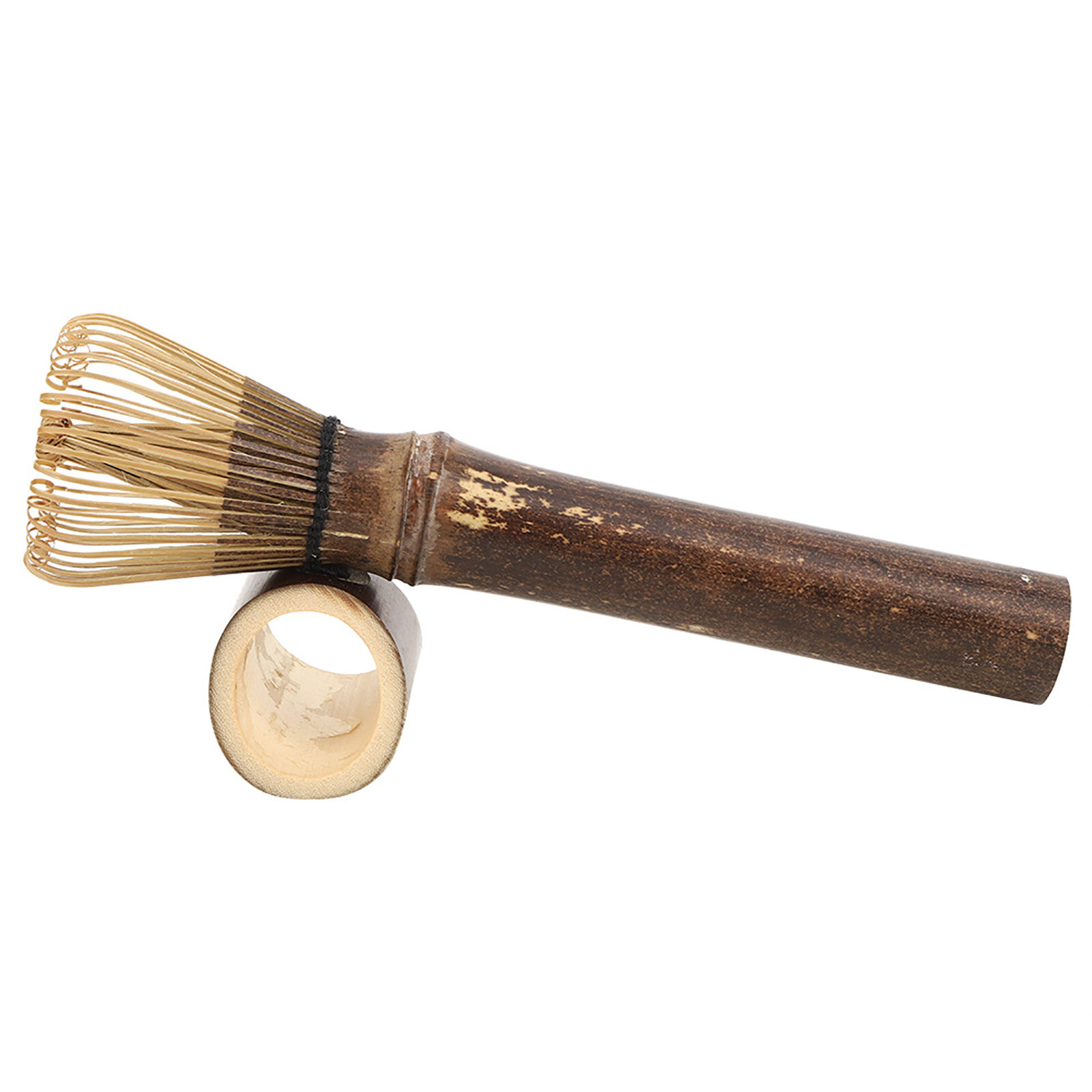 Часен для матча из натурального бамбука, кисточка для порошкового чая с длинной ручкóй, инструмент, Фиолевой цвет, Высота чáсена: приблизíтельно 15см/5.91дюйм, Диаметр вершины чáсена: приблизíтельно 3см/1.18дюйм, Диаметр низа чáсена: