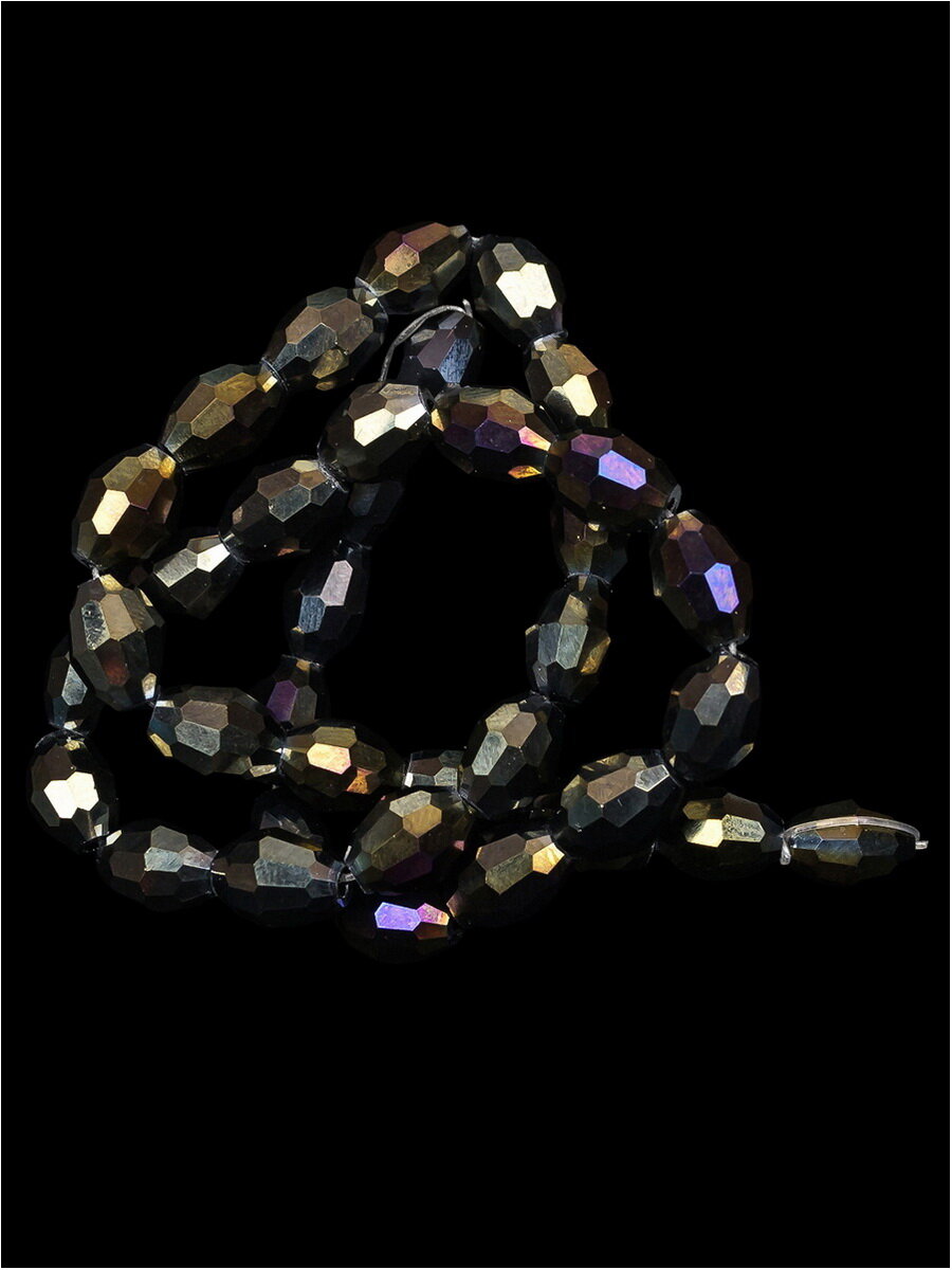 Бусины 60 шт, с радужным покрытием 10х8 мм, цвет: гематит