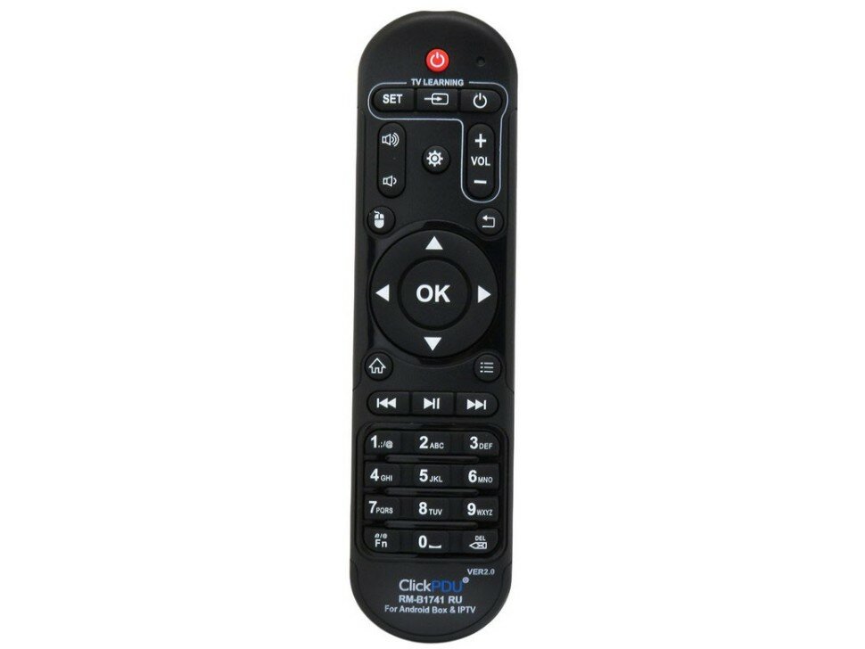 Пульт универсальный для приставок IPTV RM-B1741 RU VER2.0 (ClickPDU) (Movix красный)