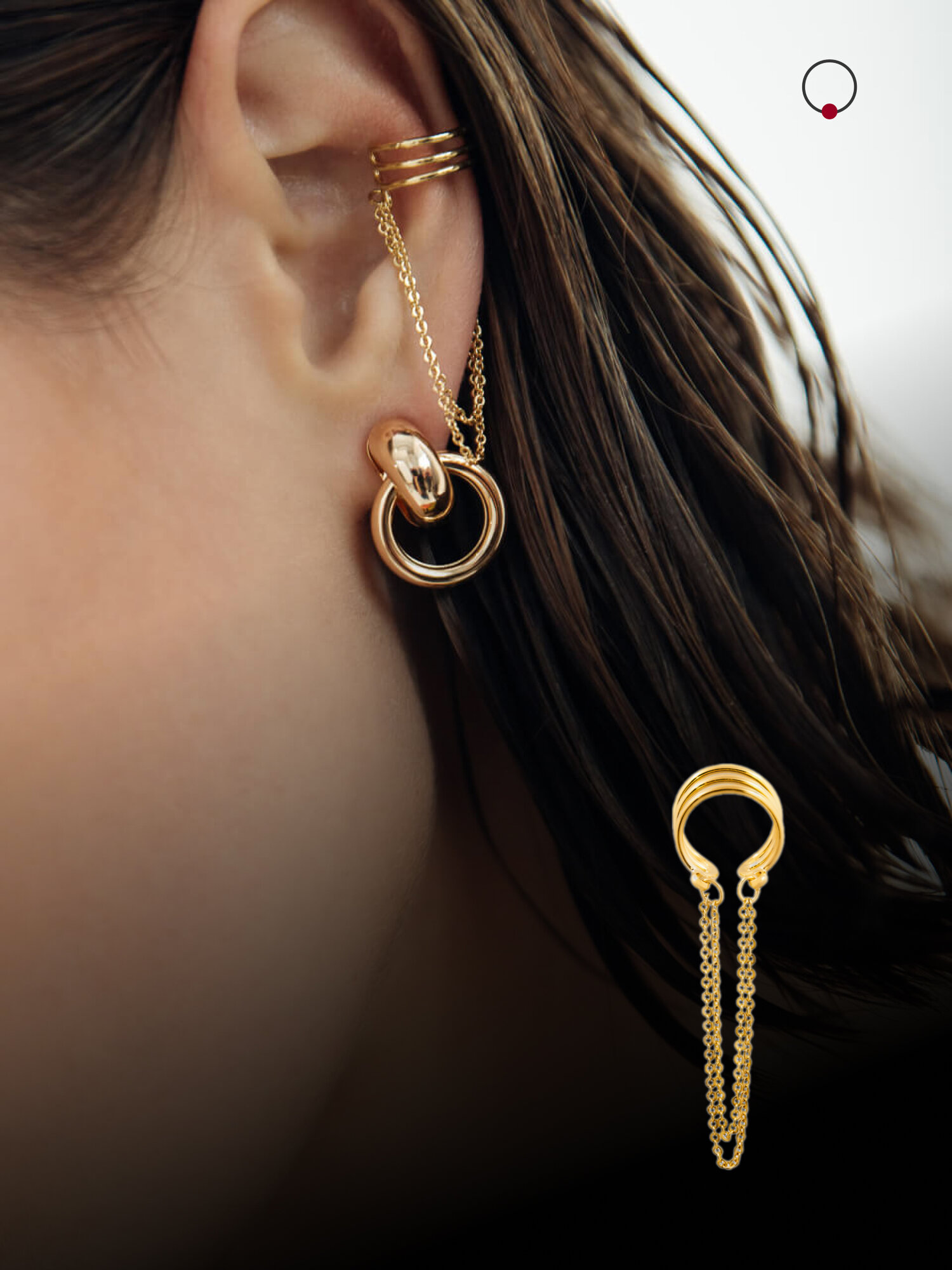 Серьги каффы, цепочки