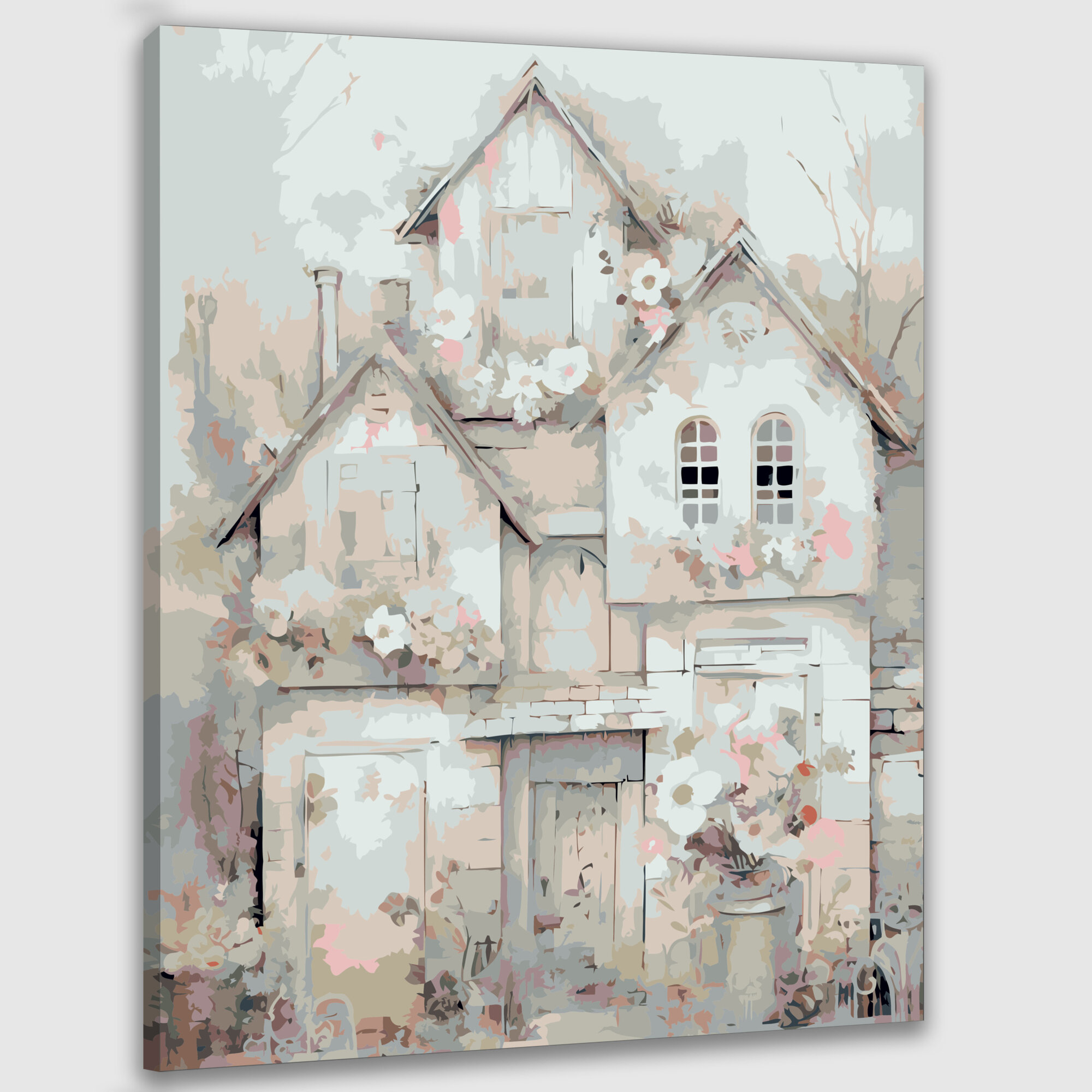 Картина по номерам 40x50 см, картина, смешанная техника, деревня, шебби-шик, винтажные элементы, современные техники