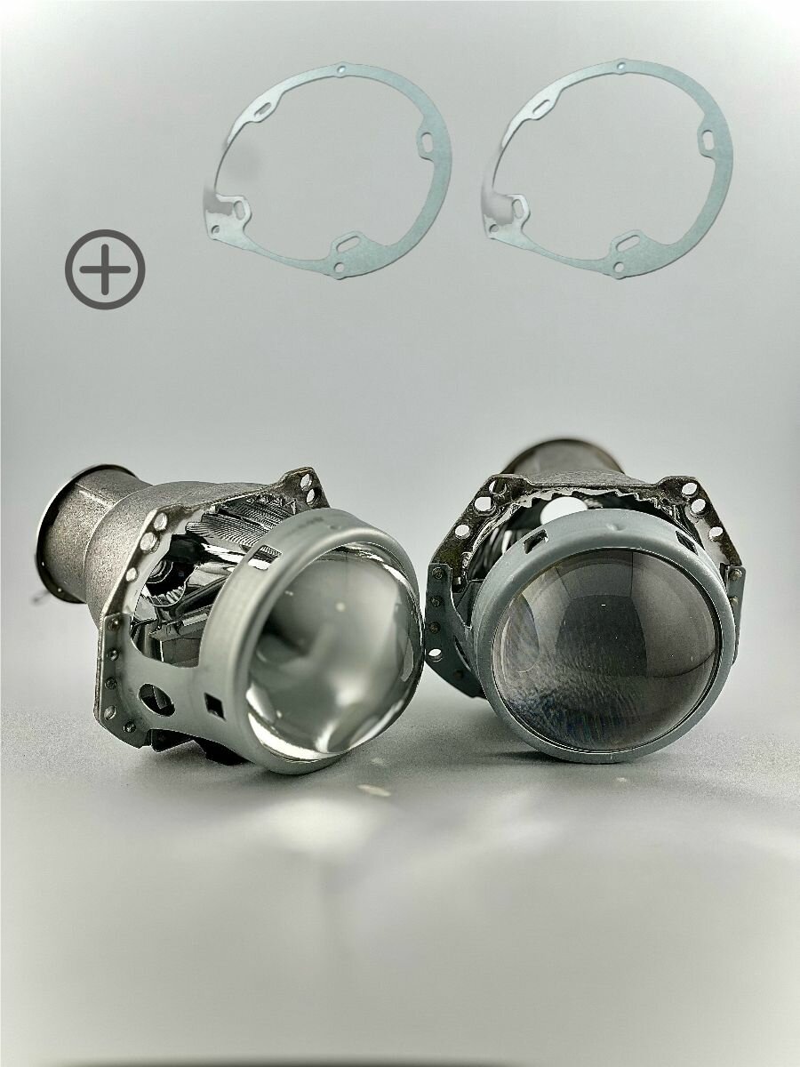 Би-галоген (лед/ксенон) линзы для Hyundai Creta 2 (Галоген) 2021-2022 тип HELLA 3R цоколь H7/D2/D4 / ближнего и дальнего света в автомобильные фары / Би галогенные модули комплект 2шт